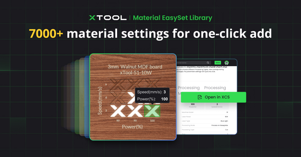 xTool Plastic Material Settings