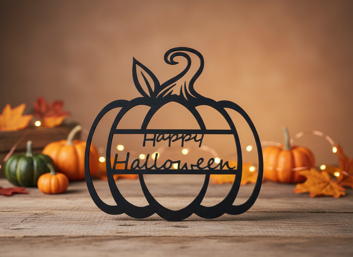 Happy Halloween Fall Pumpkin Lasercut Editable Sign | Free Files - Atomm