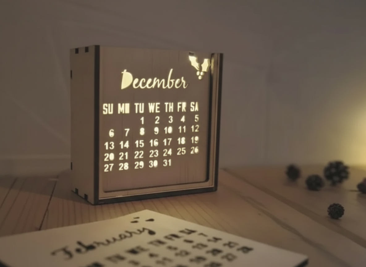 Laser cut and engrave | Laser Cut Wooden 2026 Perpetual Desk Calendar ...