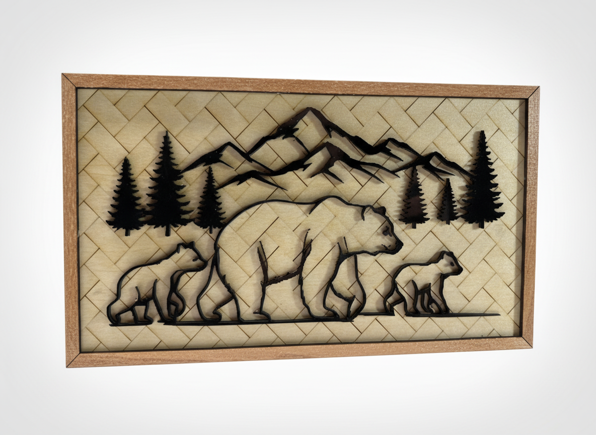 🐻 “Mountain March” – Bear Family Wall Art | Ready to Use Files - Atomm