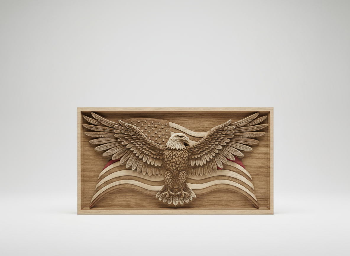 🦅 “Wings of Freedom” – Patriotic Eagle Relief Engraving | Ready to Use ...