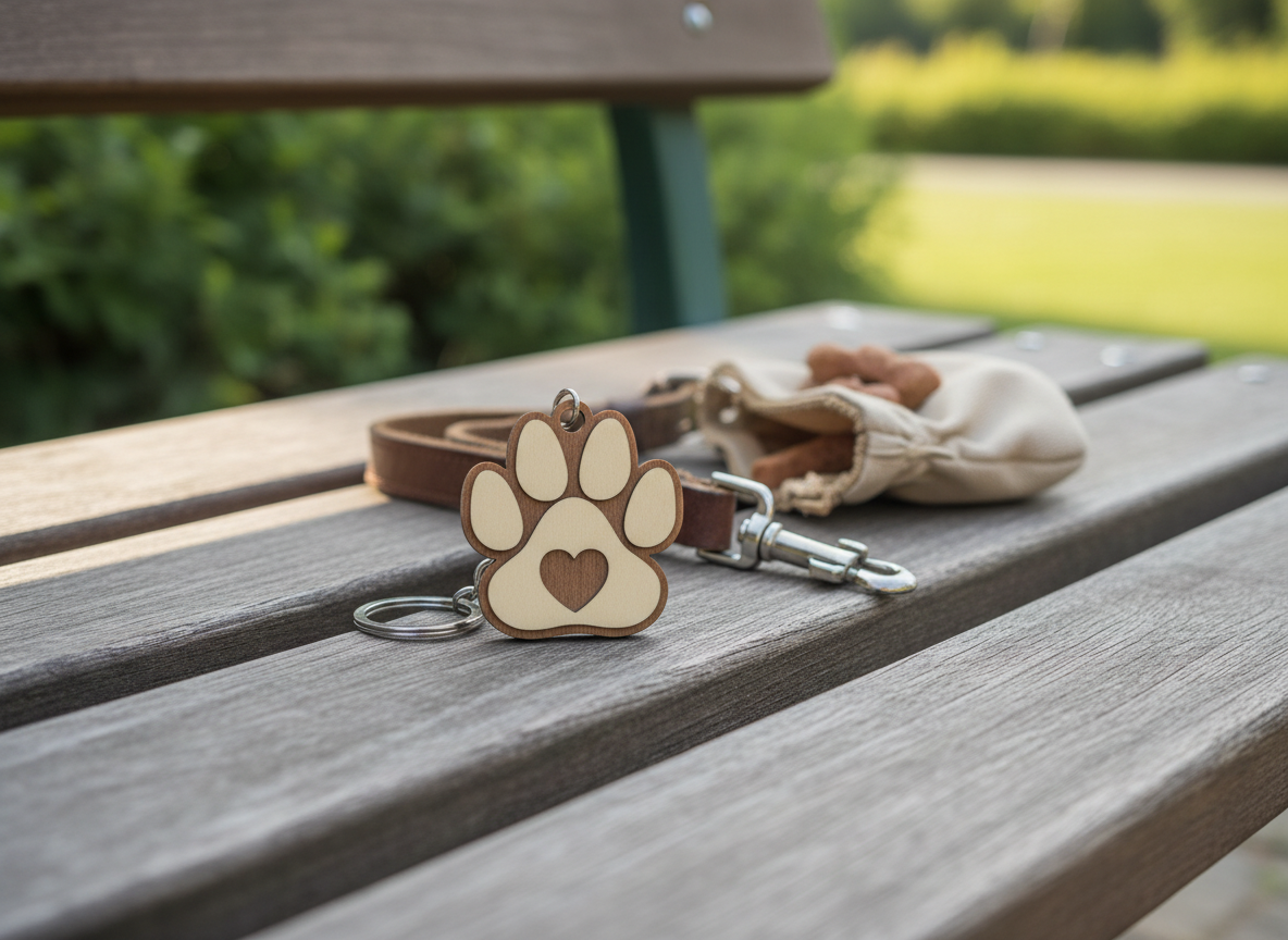 Dog Paw Keychain Laser Cut SVG | Ready to Use Files - Atomm