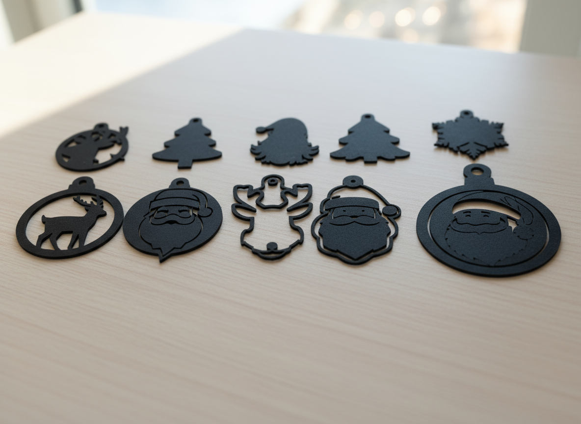Laser cut and engrave | Laser Cut Christmas Ornaments with Santa and ...