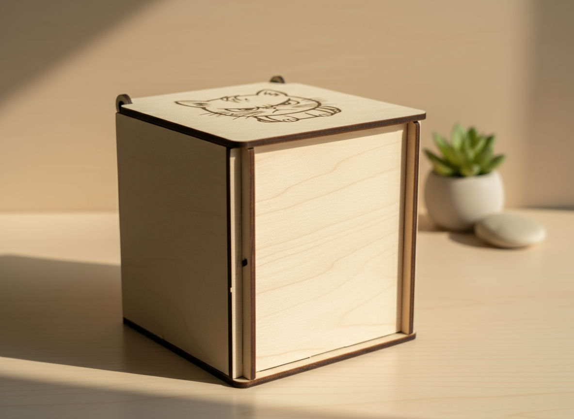 Wooden box with grumpy cat | Free Files - Atomm
