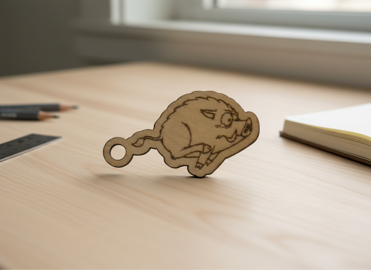 Laser cut and engrave | Wild Boar Keychain | Free Files - Atomm