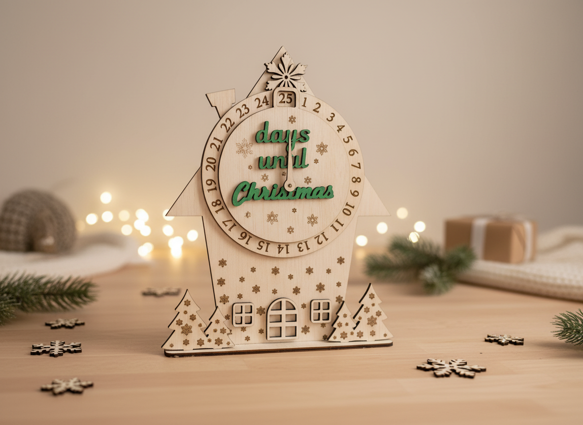 Laser Cut Wooden Christmas Countdown Calendar Decoration | Free Files ...