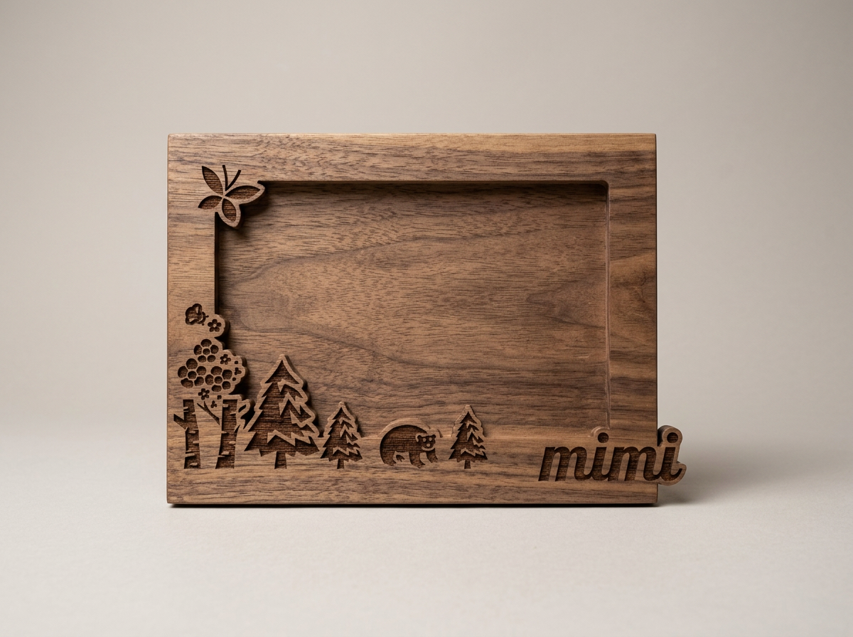 Pet wooden frame - Laser Cut & Engraving Template | Atomm