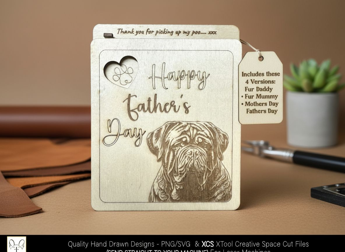 Dogue De Bordeaux French Mastiff Happy Fathers Day Card / Scratch £2 ...