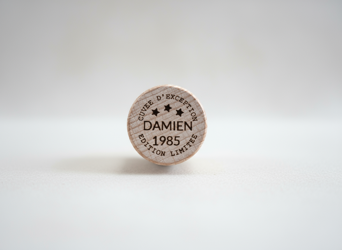 Laser cut and engrave | bouchon de vin en bois gravé au laser a ...
