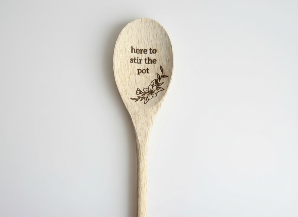 Wooden Spoon Engraving "Here to Stir the Pot" | Free Files - Atomm