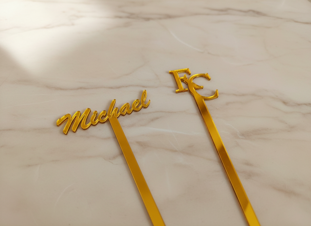Gold Acrylic Custom Name and KC Logo Cake Toppers | Free Files - Atomm