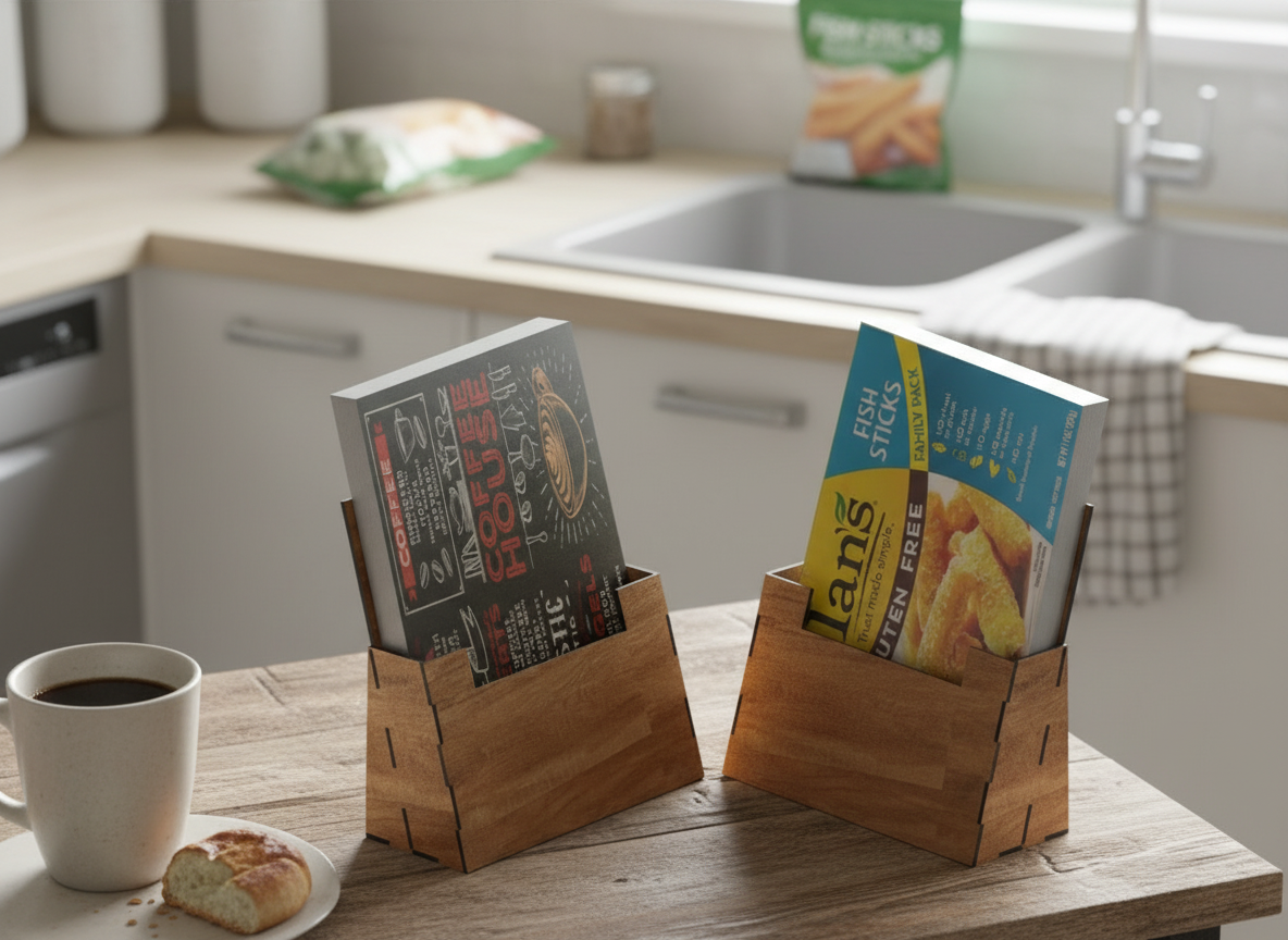 Sleek Wooden Leaflet Holders Laser Cut Files - Customizable Brochure ...