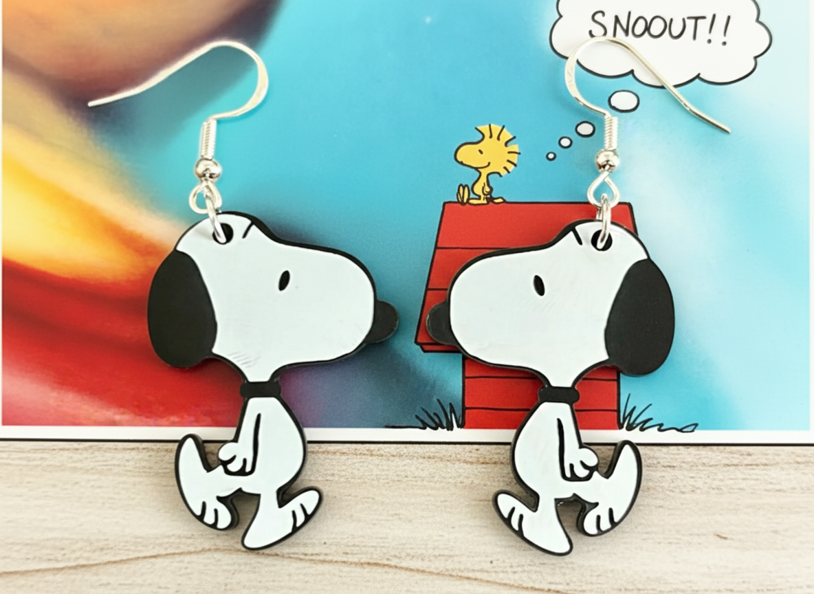 Laser Cut Snoopy Cartoon Character Earrings | Free Files - Atomm