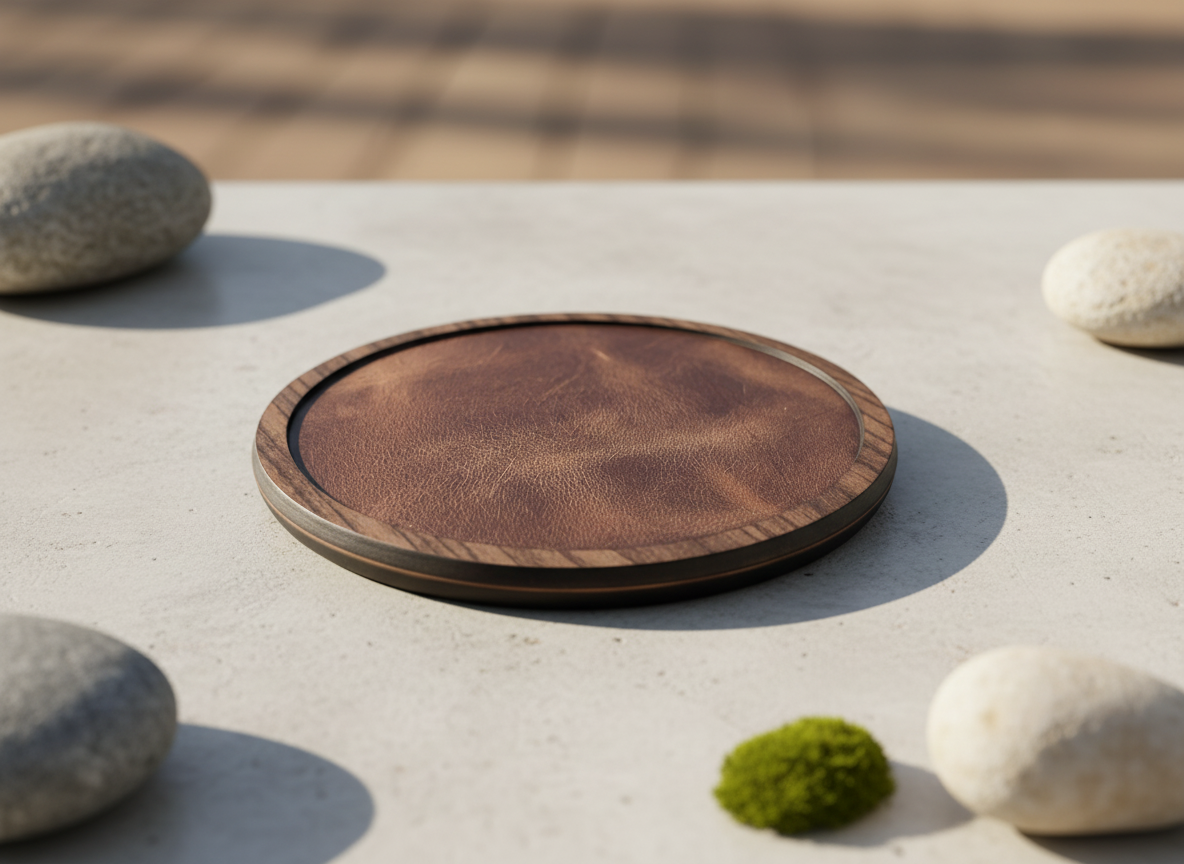 Leather Inlay and Wood Round Drink Coaster | Free Files - Atomm