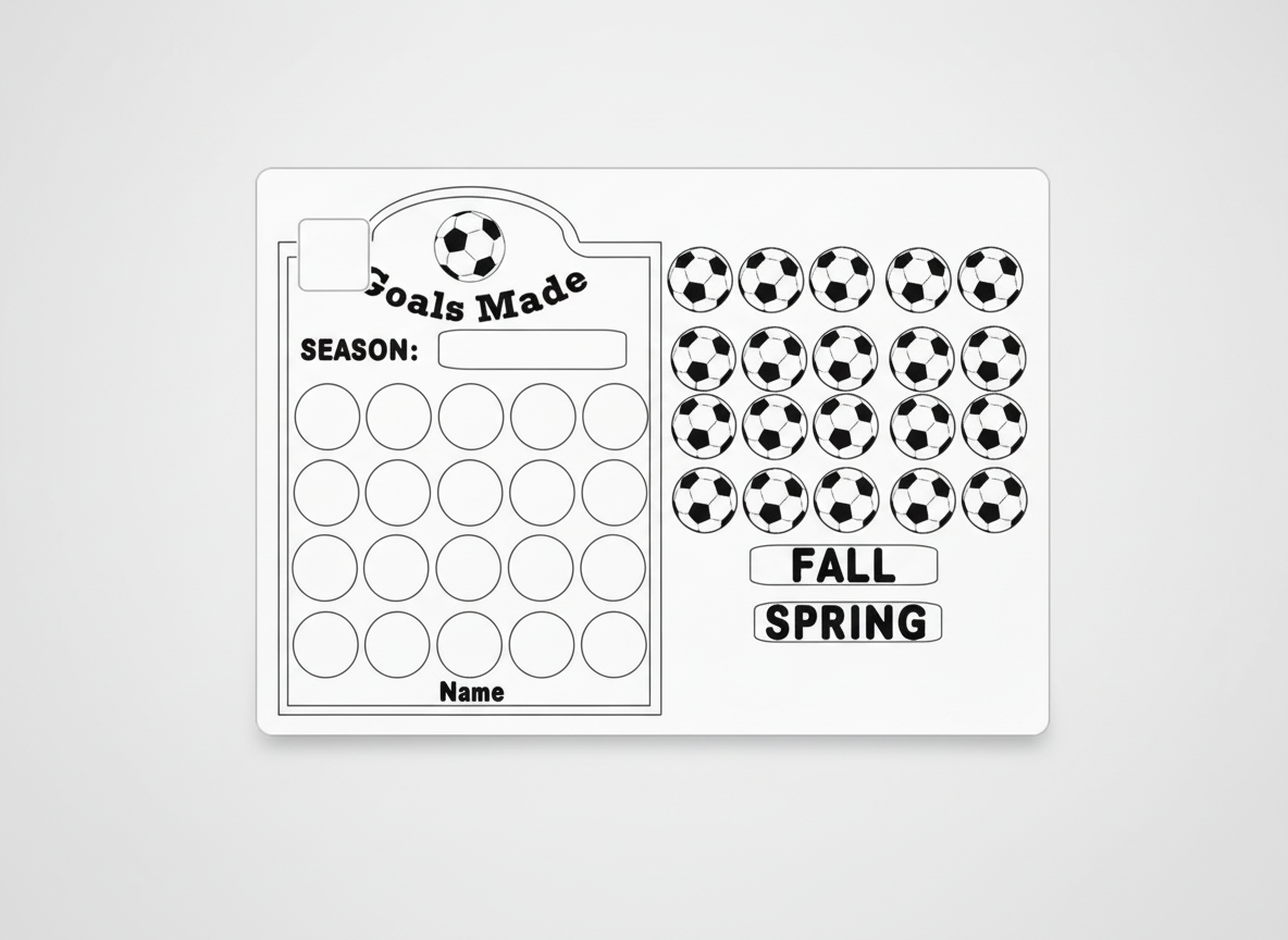 Laser Cut Soccer Goals Made Tracker with Seasonal Labels | Free Files ...