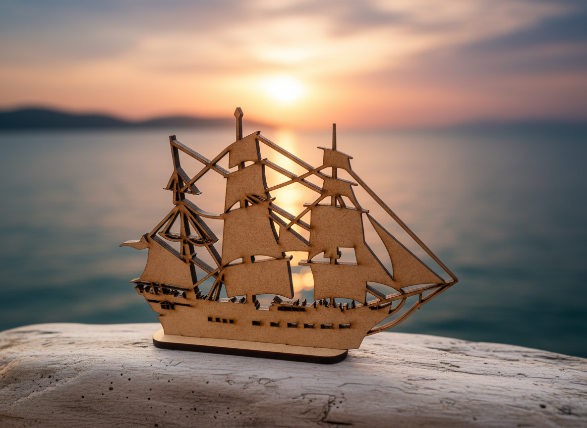 Laser Cut Wooden Sailing Ship Model Decoration | Free Files - Atomm