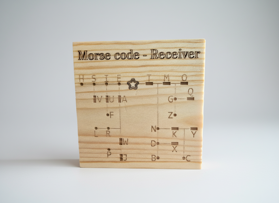 Laser Engraved Wooden Morse Code Receiver Chart | Free Files - Atomm