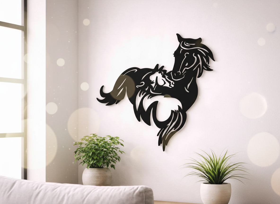 Elegant Horse Silhouette Wall Art – Laser Cut SVG File (Digital ...