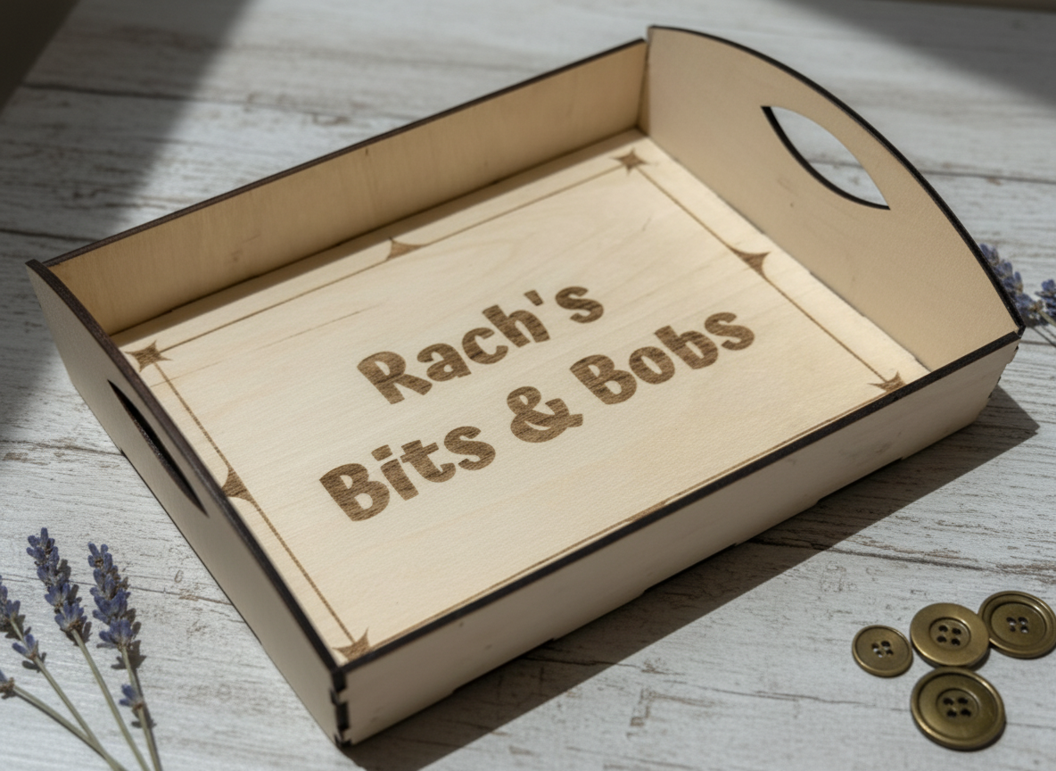 Laser Cut Wooden Storage Tray Rach's Bits & Bobs | Free Files - Atomm