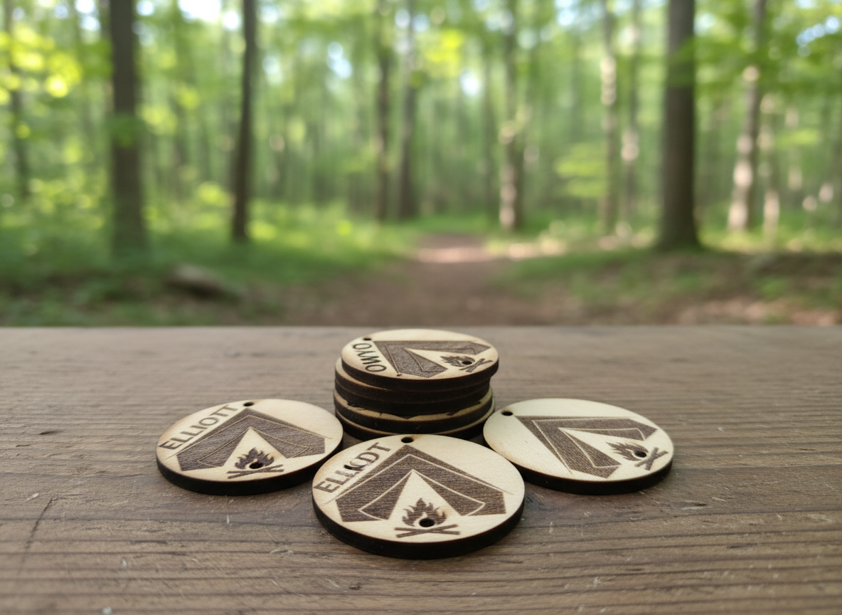 Personalized Laser Engraved Wooden Scout Name Tags | Free Files - Atomm