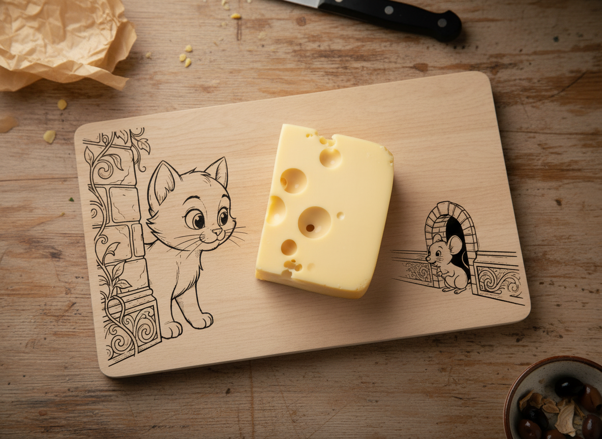 Cat and mouse cutting board