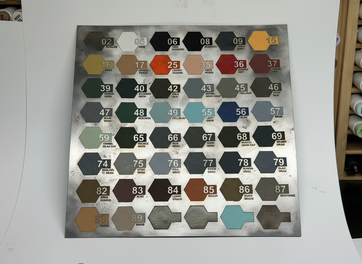 Revell Enamel Color Test Swatch | All Matte Colors | Free Files - Atomm