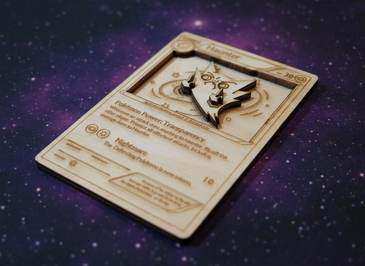 Basswood Rude Haunter Pokemon Card, 3D layered design | Free Files - Atomm