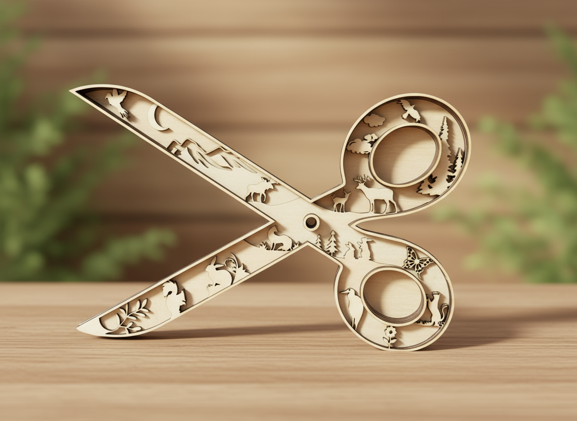 Multilayer Scissors with Nature Scene | Free Files - Atomm