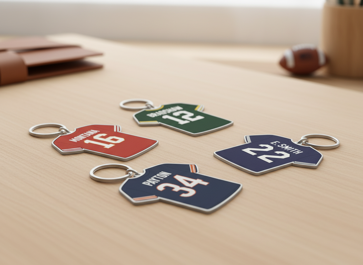 Personalized Sports Jersey Keychains with Names and Numbers | Free ...