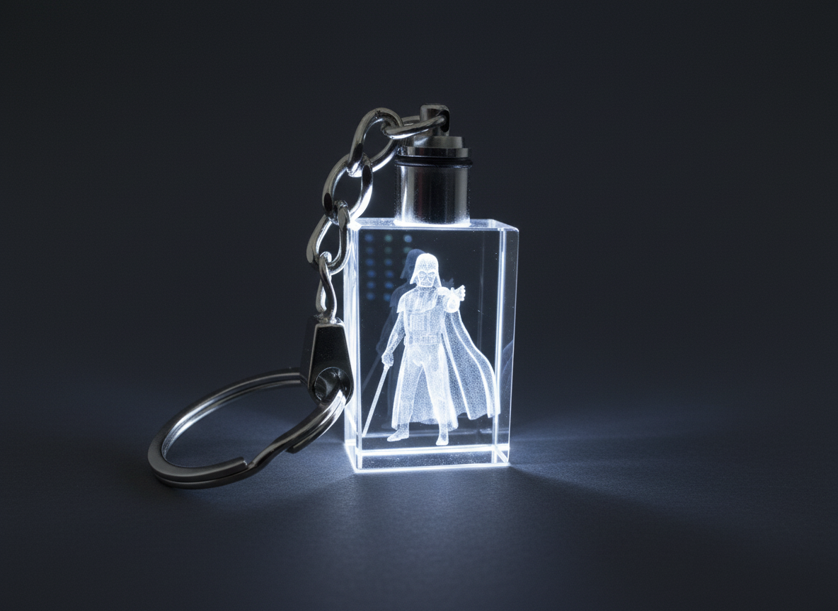 Darth Vader Inner Engraved Crystal Keychain with Light | Free Files - Atomm