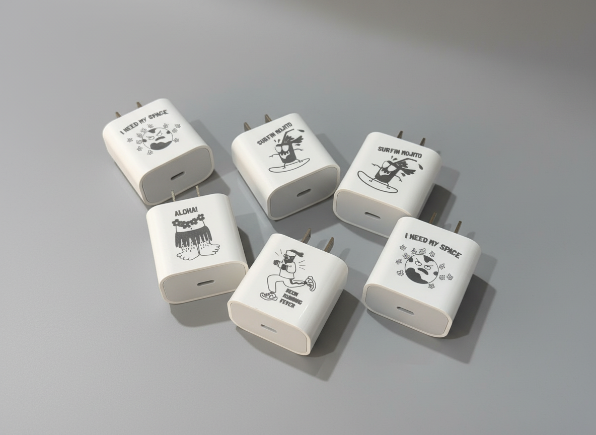 Laser Engraved Charger Adapters with Cartoon Designs | Free Files - Atomm