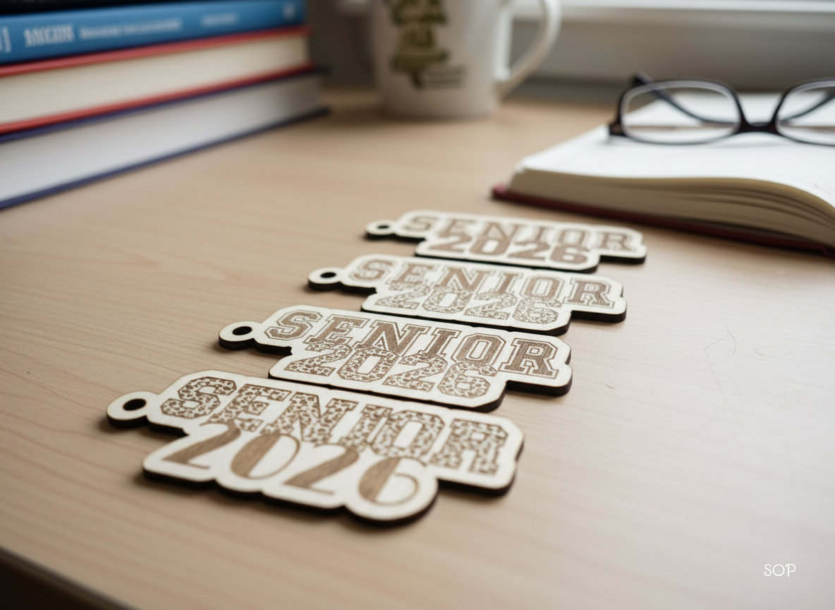 Laser Cut Senior 2026 Wooden Keychains with Engraved Text | Free Files ...