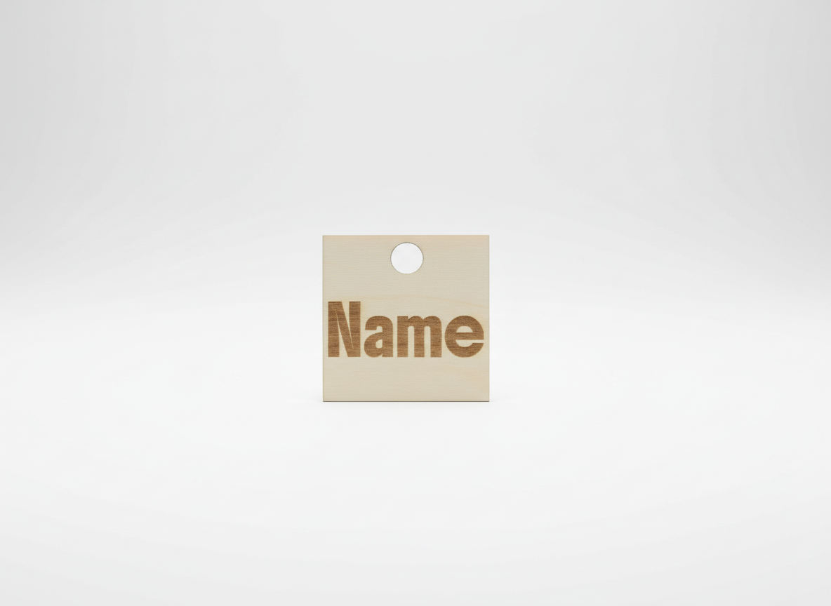 Laser Cut Wooden Name Tag with Hanging Hole | Free Files - Atomm