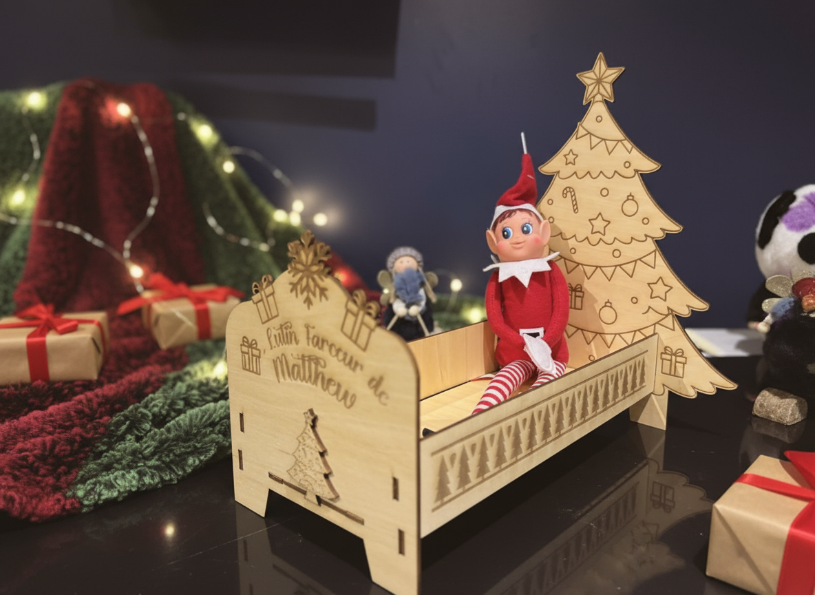 Laser Cut Elf Bed “Christmas Tree”| Cute Christmas Elf Bed ...