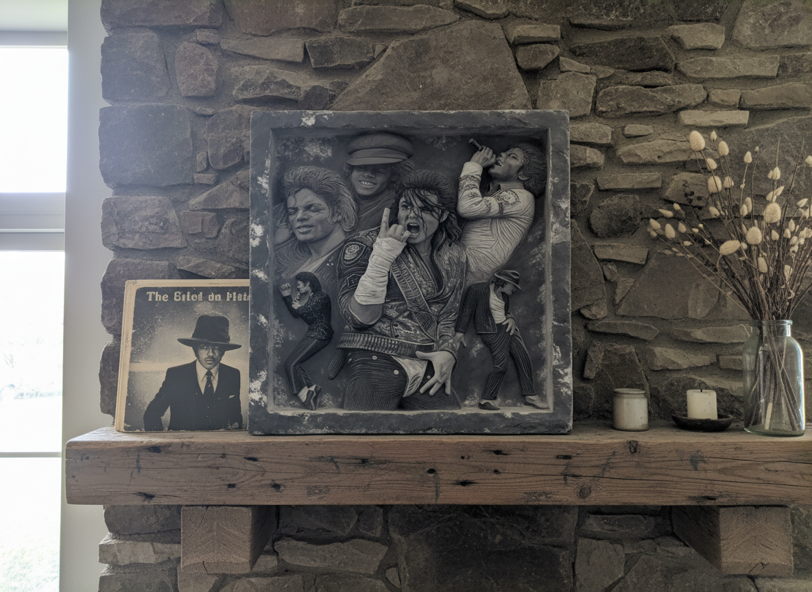 Bas-relief mural représentant Michael Jackson dans différentes poses ...