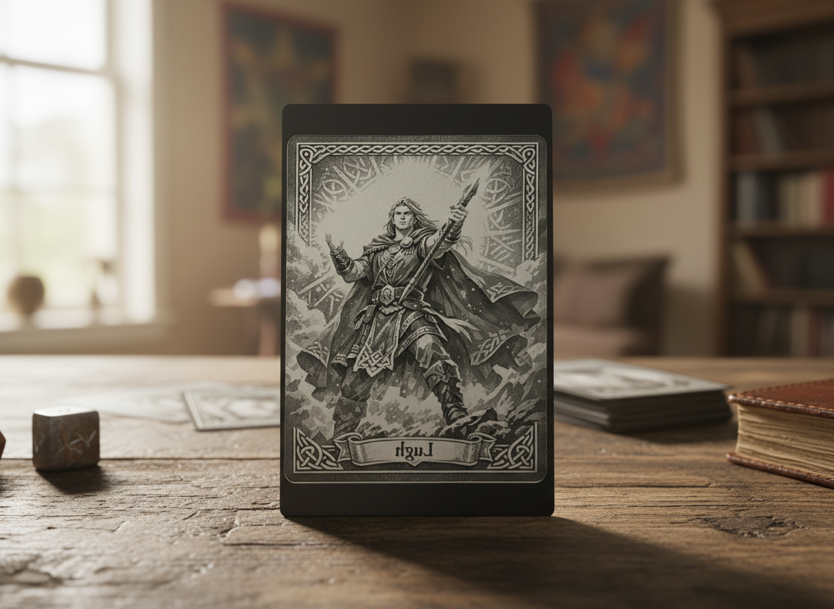Game themed Collector's Card of Celtic God, Lugh. | Free Files - Atomm