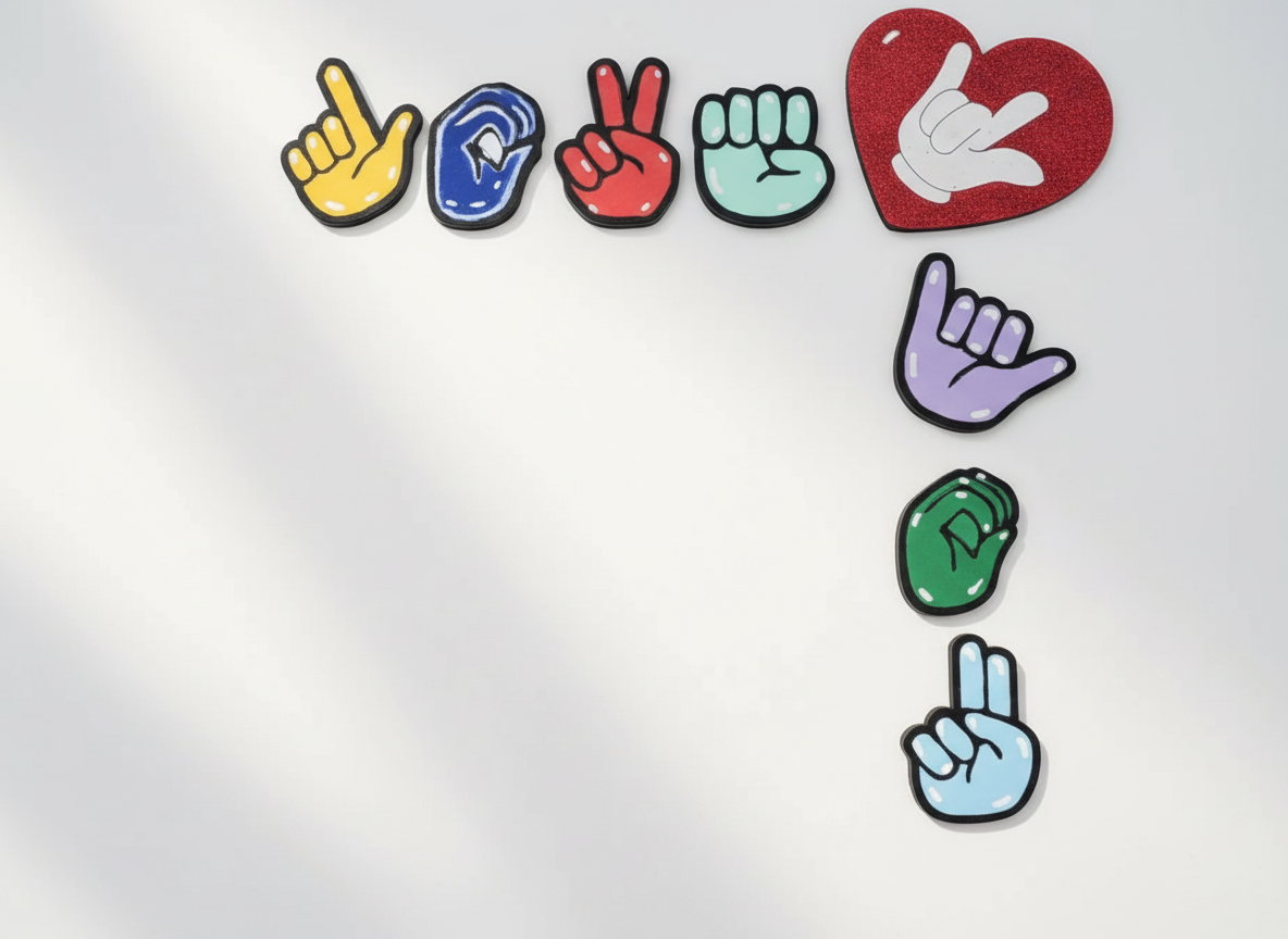 Colorful Laser Cut ASL Hand Sign Door Frame Decor | Free Files - Atomm