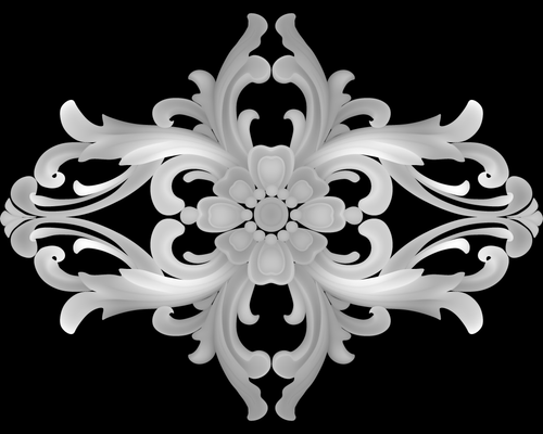 Elegant Gray Floral Pattern on Black Background - Free Download & Craft ...