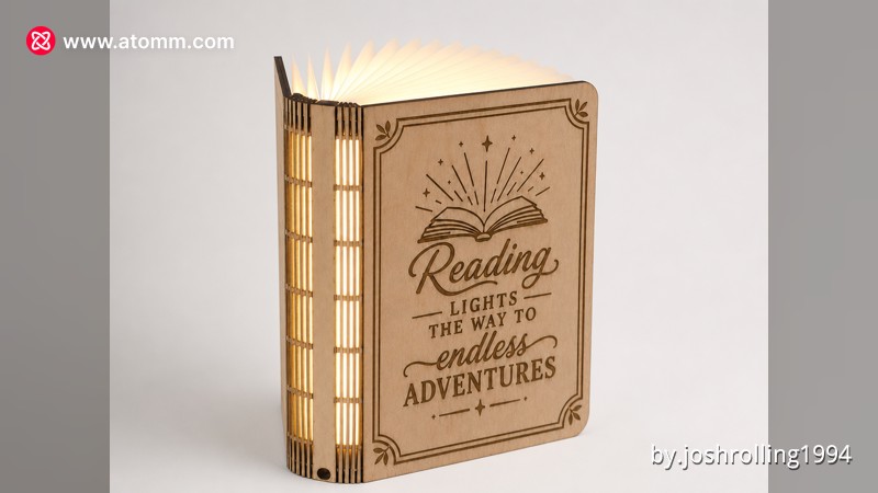 Wooden Book Lamp with Reading Lights the Way to Endless Adventures ...