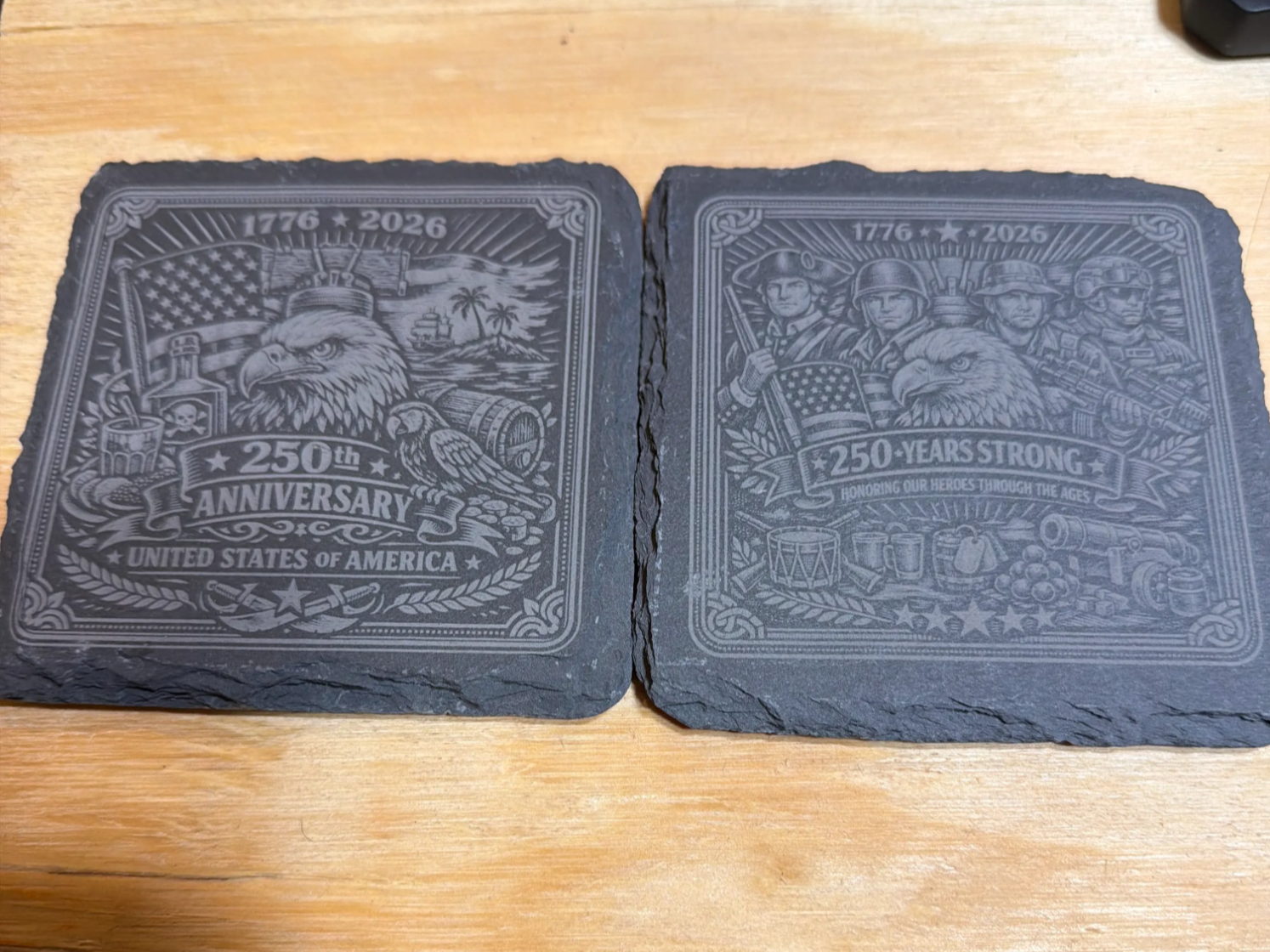 United States 250th Anniversary Commemorative Slate Coasters | Free ...