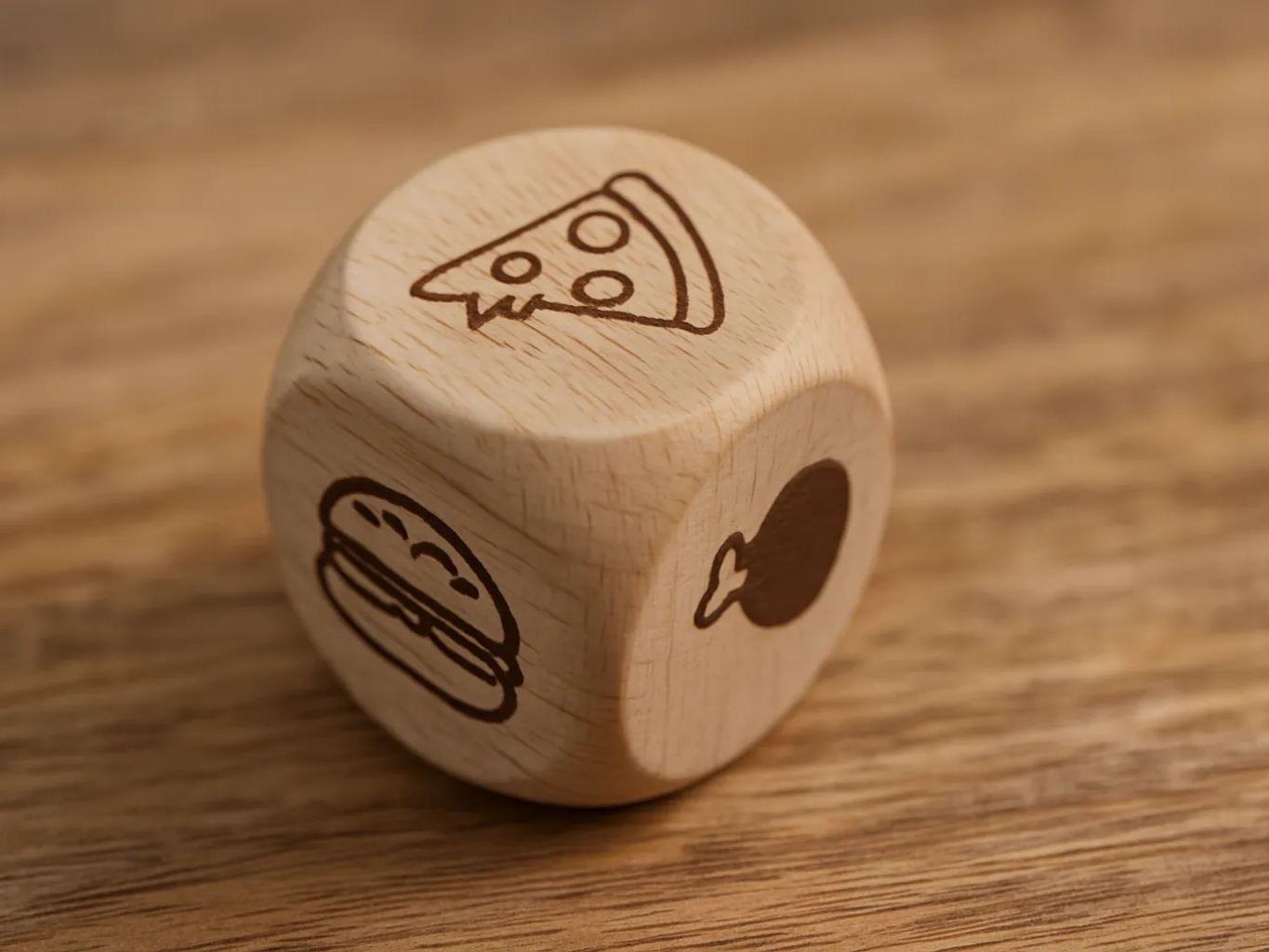 Laser cut and engrave | Wooden Laser-Engraved Food Decision Dice ...