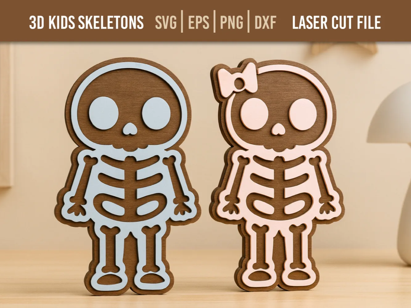 Laser cut and engrave | Laser Cut 3D Kids Skeletons Wooden Decorative ...