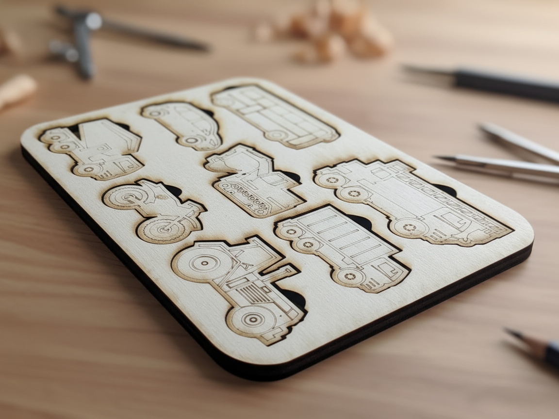 Laser Cut Wooden Vehicle Puzzle for Kids Educational Toy | Free Files ...