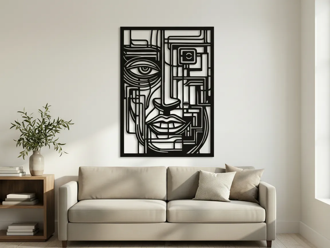 Laser Cut Abstract Wall Art Decor – Fragmented Identity | Flow-Line Art ...