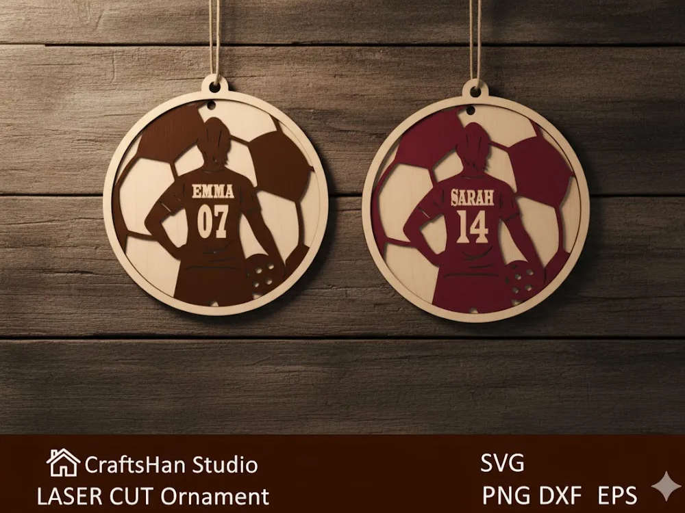 Personalized Laser Cut Soccer Ornament with Name and Number | Ready to ...