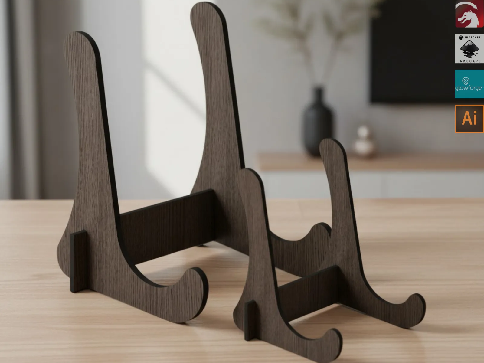 Laser Cut Wooden Display Stands for Plates and Art 081 | Ready to Use ...