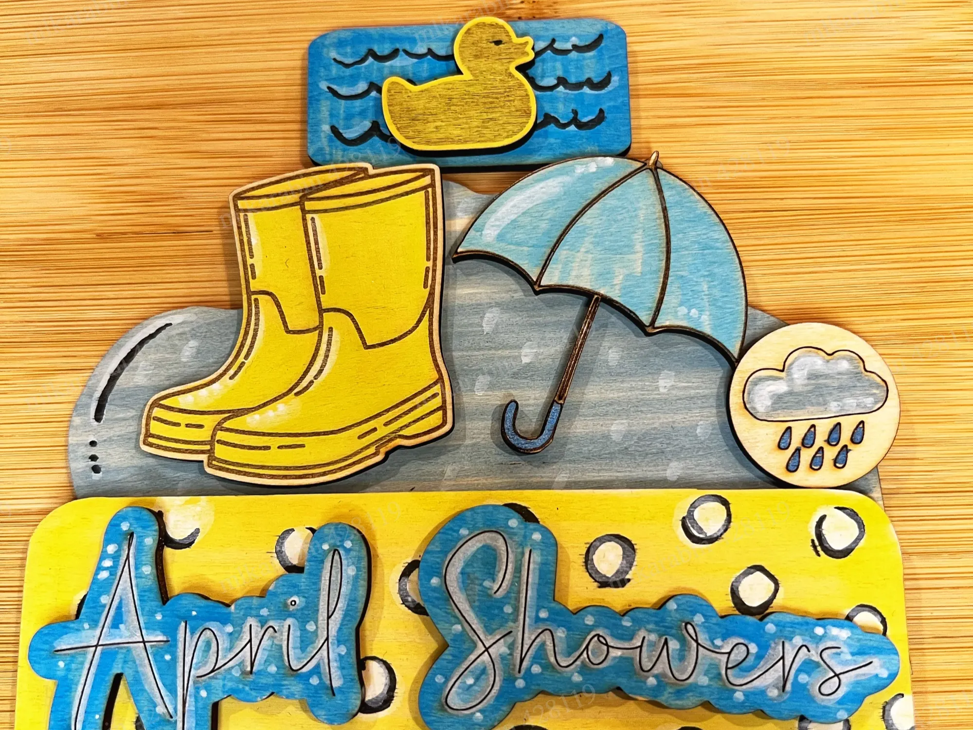 April Showers Interchangeable Slide-in Sign Insert Set with Umbrella ...