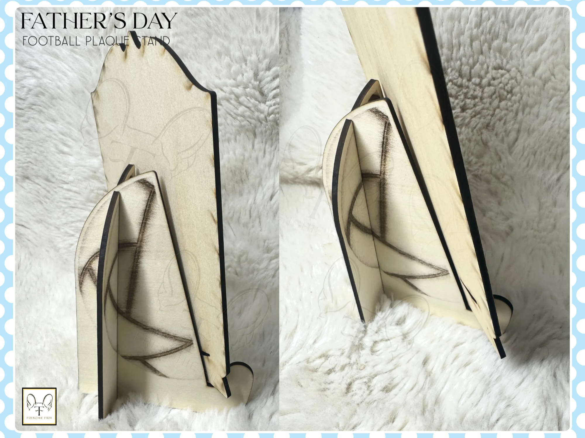Father's Day Football Plaque Stand in the Shape of a Hand Drawn ...