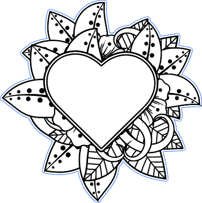 Laser engraved wooden heart brooch model 2 with floral mandala design ...