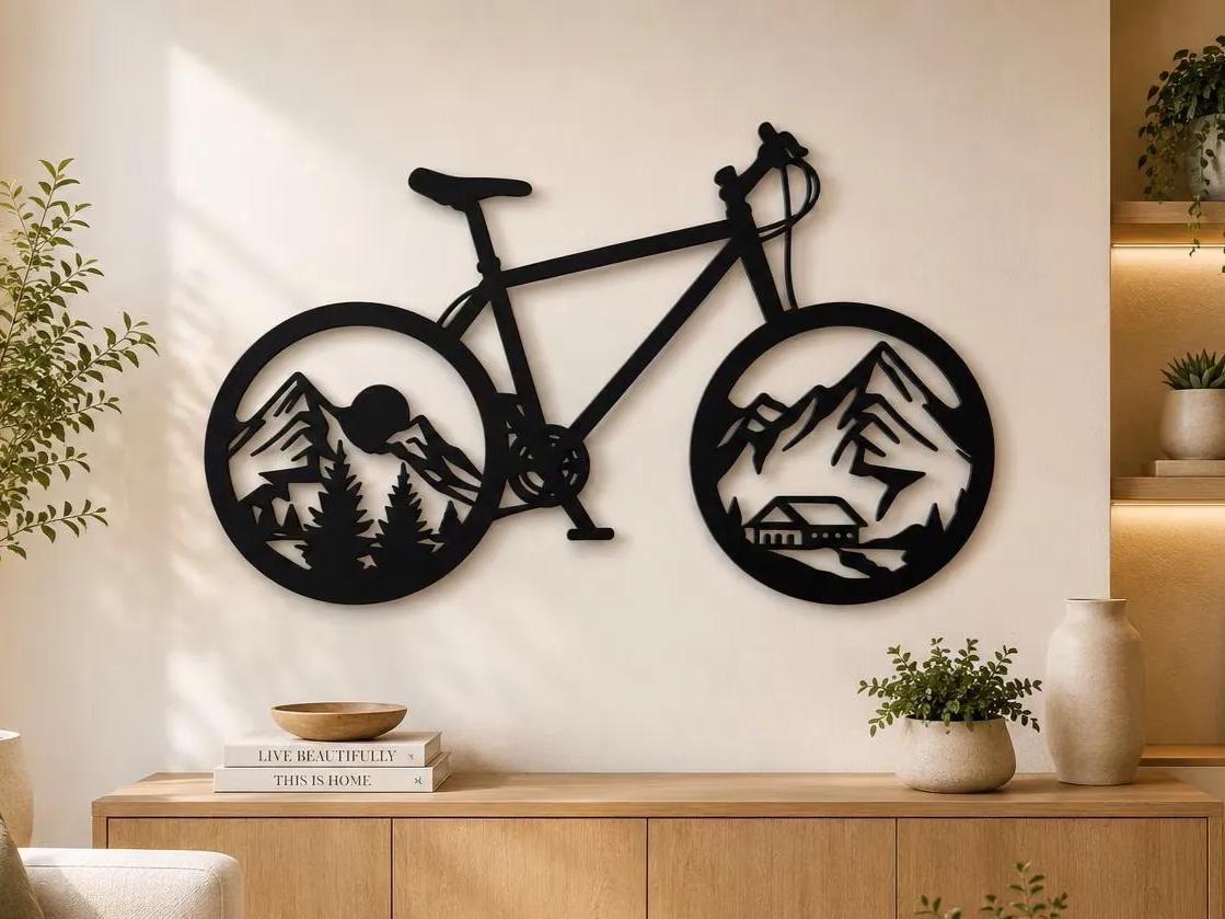 Mountain Bike Wall Art SVG | Bicycle Metal Wall Decor | Cycling Wall ...
